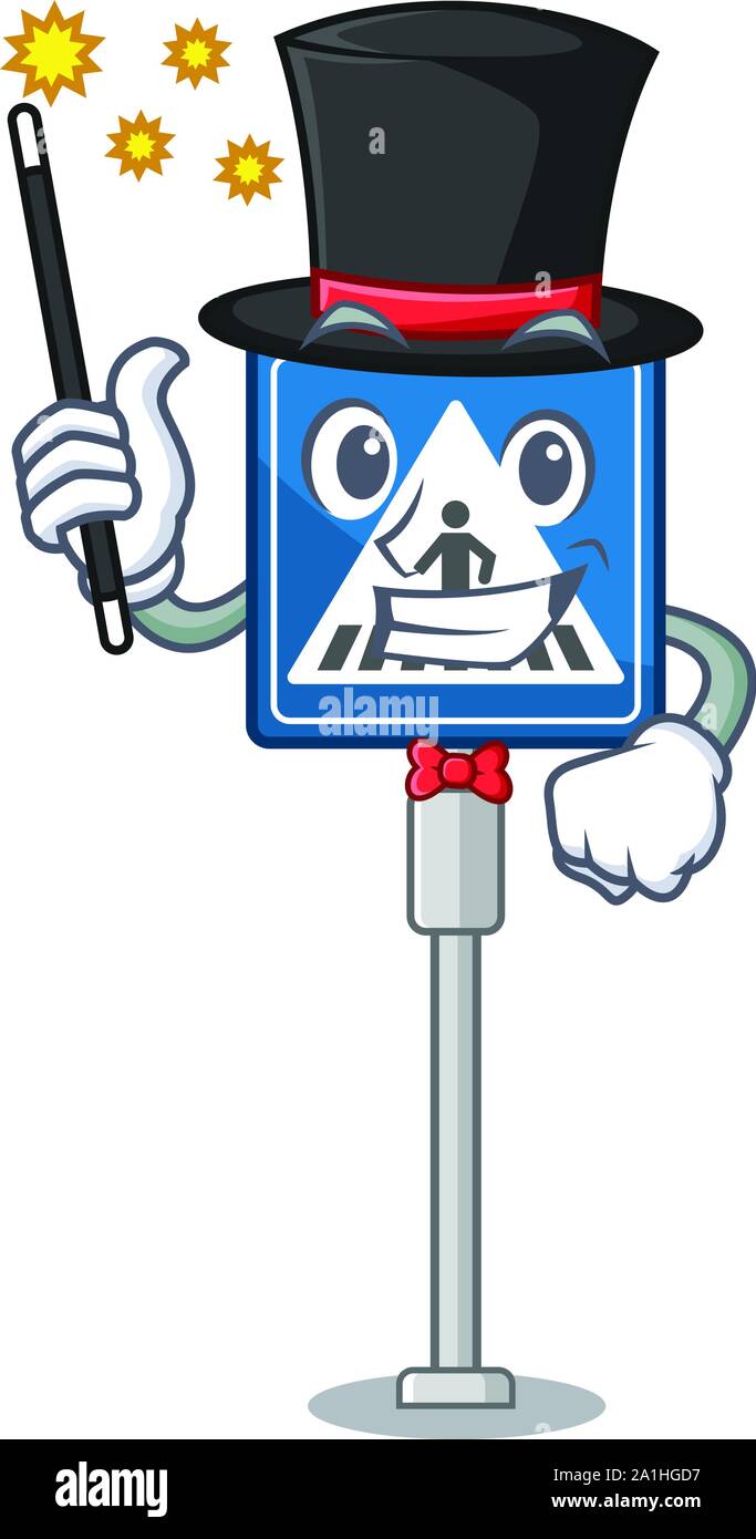Magician crosswalk sign with the character shape Stock Vector Image ...