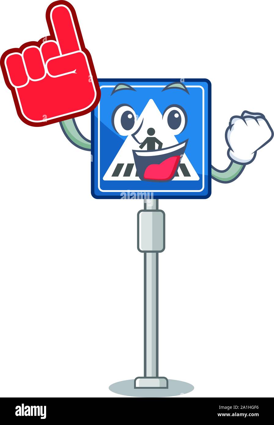 Foam finger crosswalk sign with the character shape Stock Vector Image ...