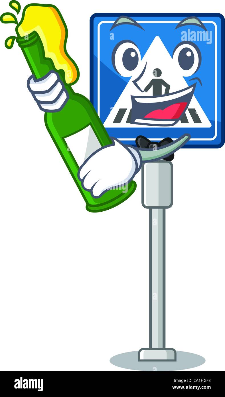 With beer crosswalk sign with the character shape Stock Vector Image ...