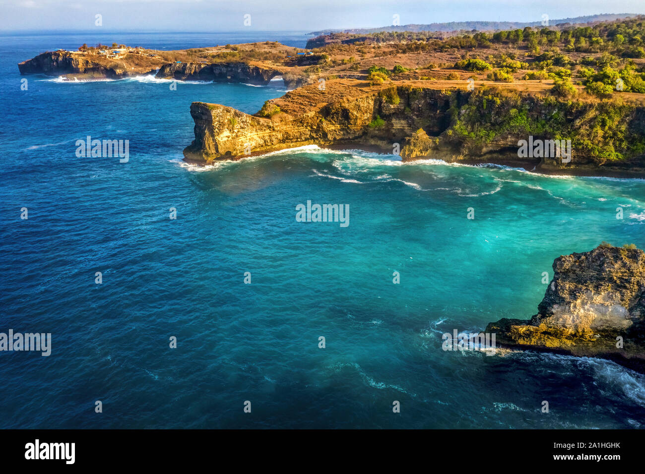Magnificent view of unique natural rocks in Angel's Billabong beach ...