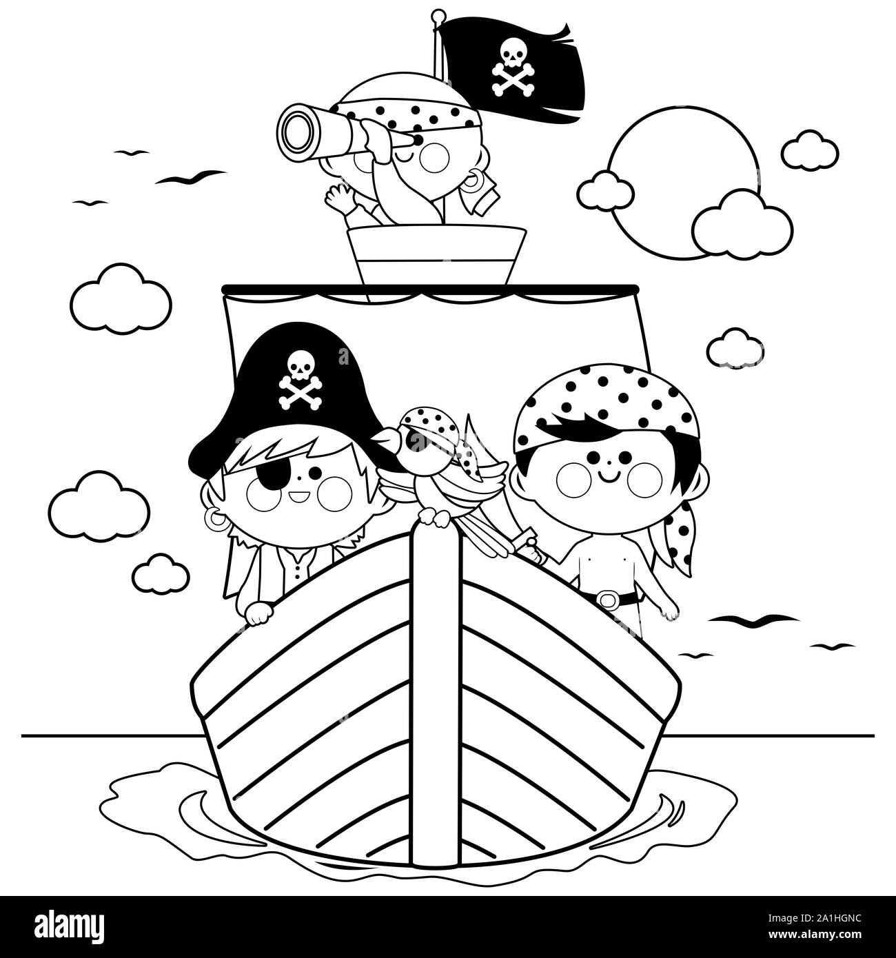 Happy kids on adventure Cut Out Stock Images & Pictures - Alamy