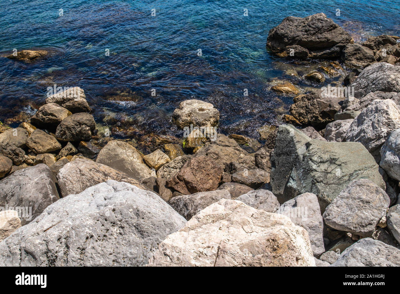 A Large rocks on the seashore Stock Photo - Alamy