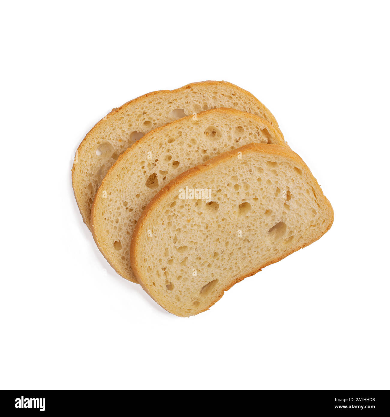Slice of bread isolated on white background. Top view Stock Photo - Alamy