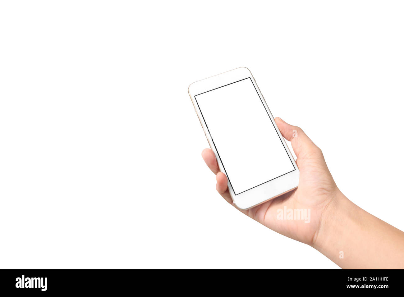 Hold mobile phones, smartphone in hand devices and touch screen ...