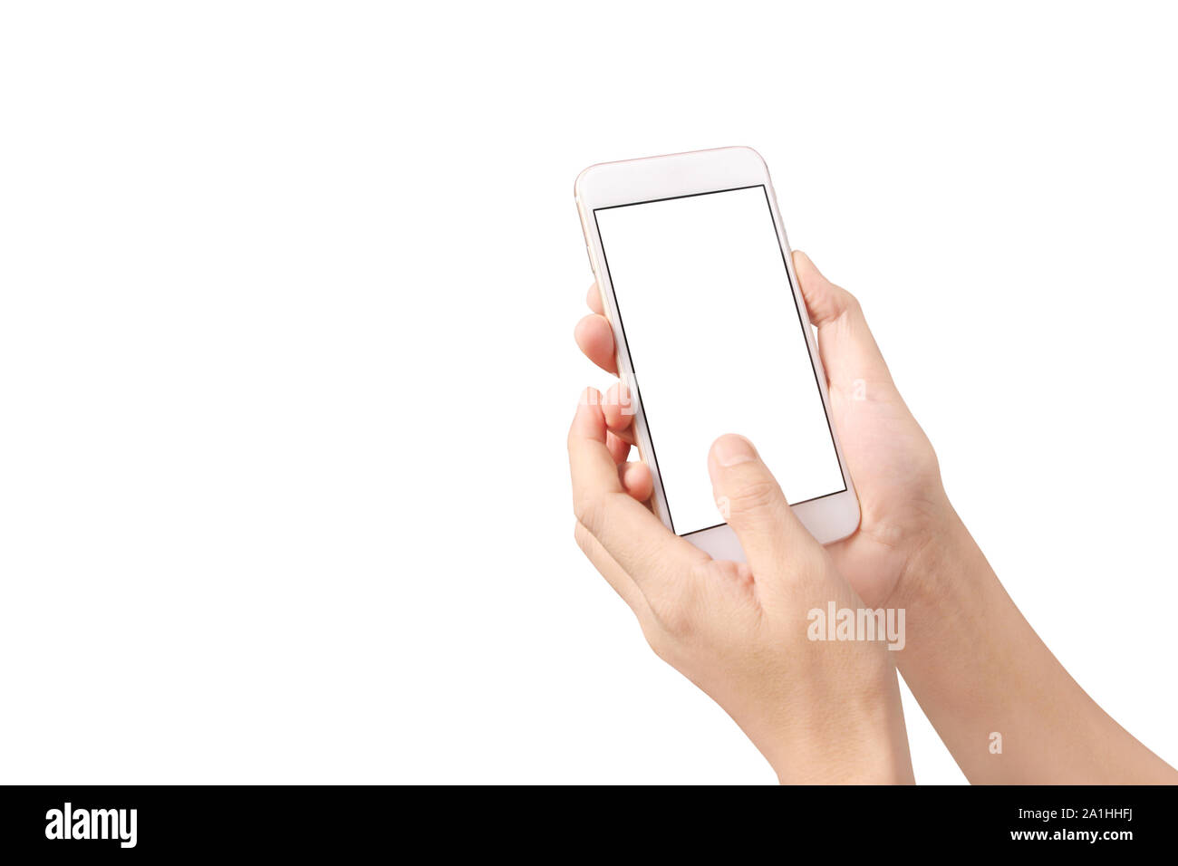 Hold mobile phones, smartphone in hand devices and touch screen ...