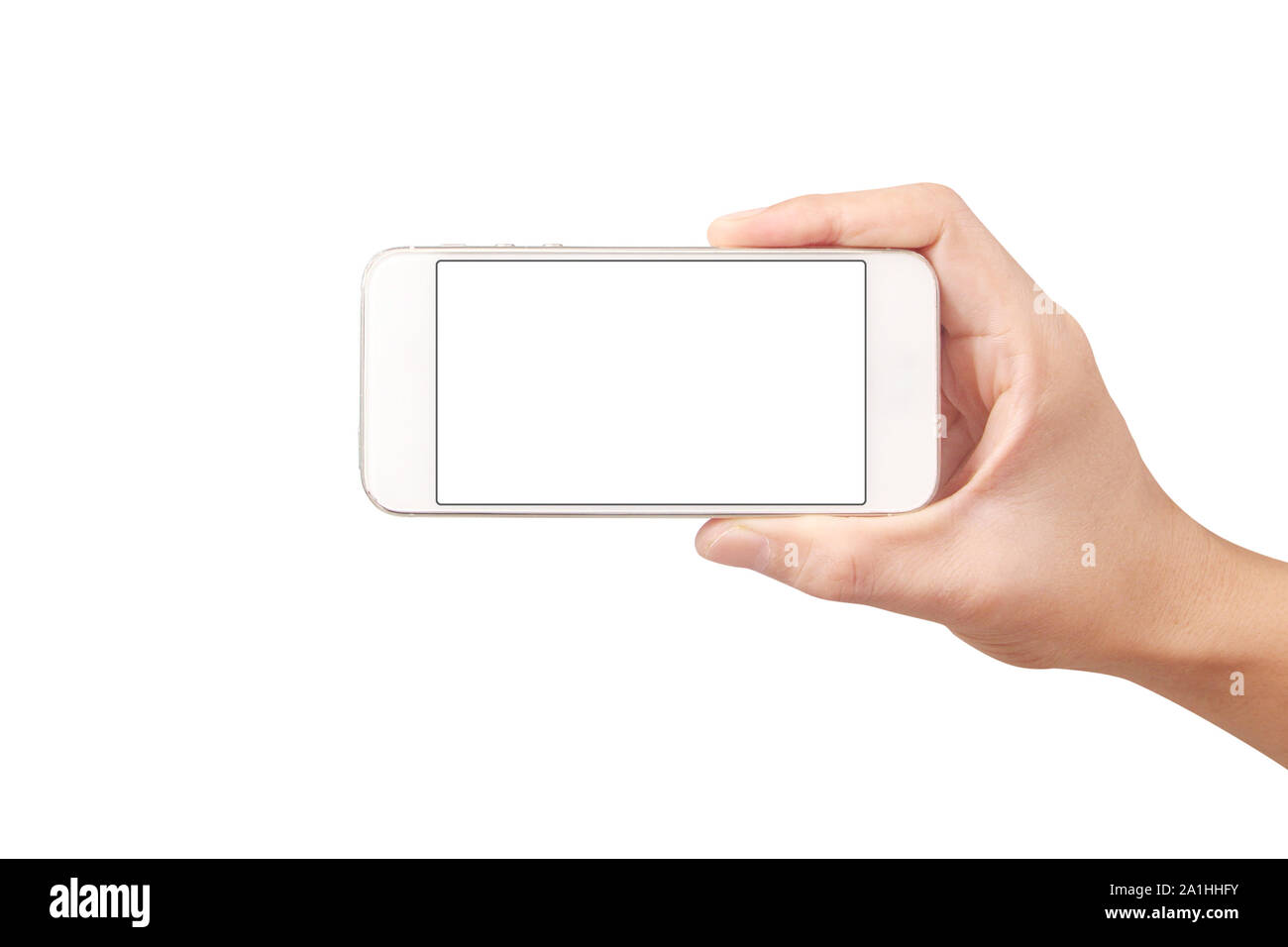 Hold mobile phones, smartphone in hand devices and touch screen ...