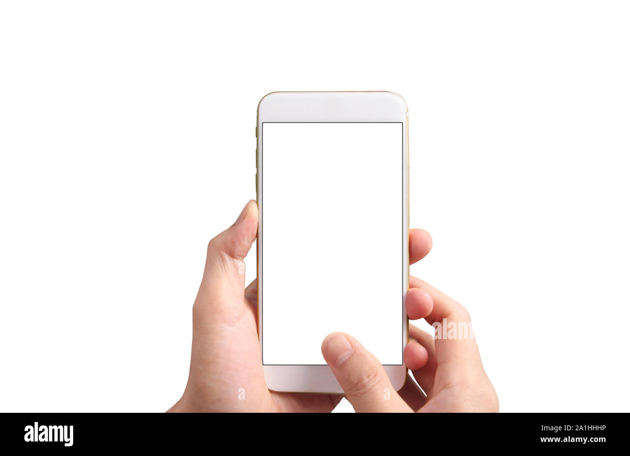 Hold mobile phones, smartphone in hand devices and touch screen ...