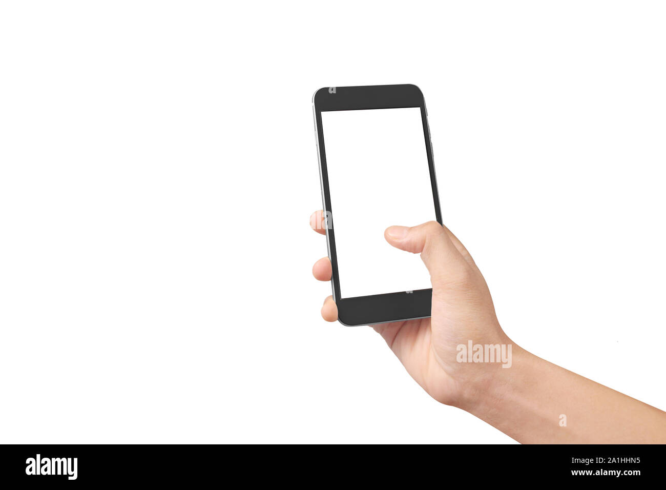 Hold mobile phones, smartphone in hand devices and touch screen ...