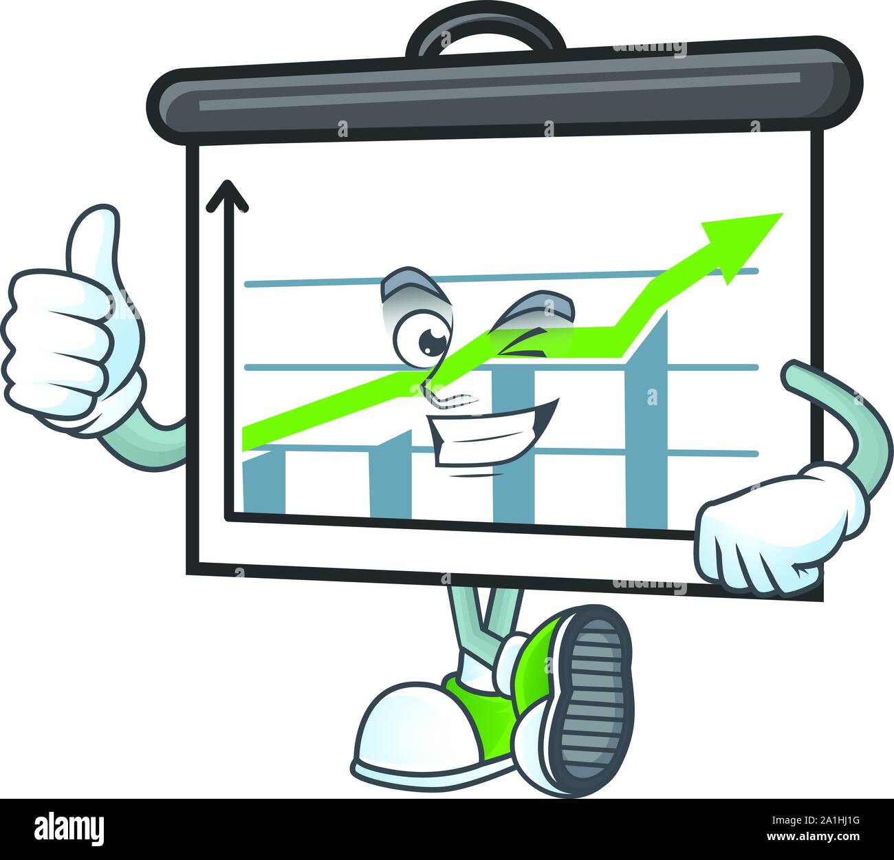 Thumbs up up graphic board for marketing growth Stock Vector Image ...