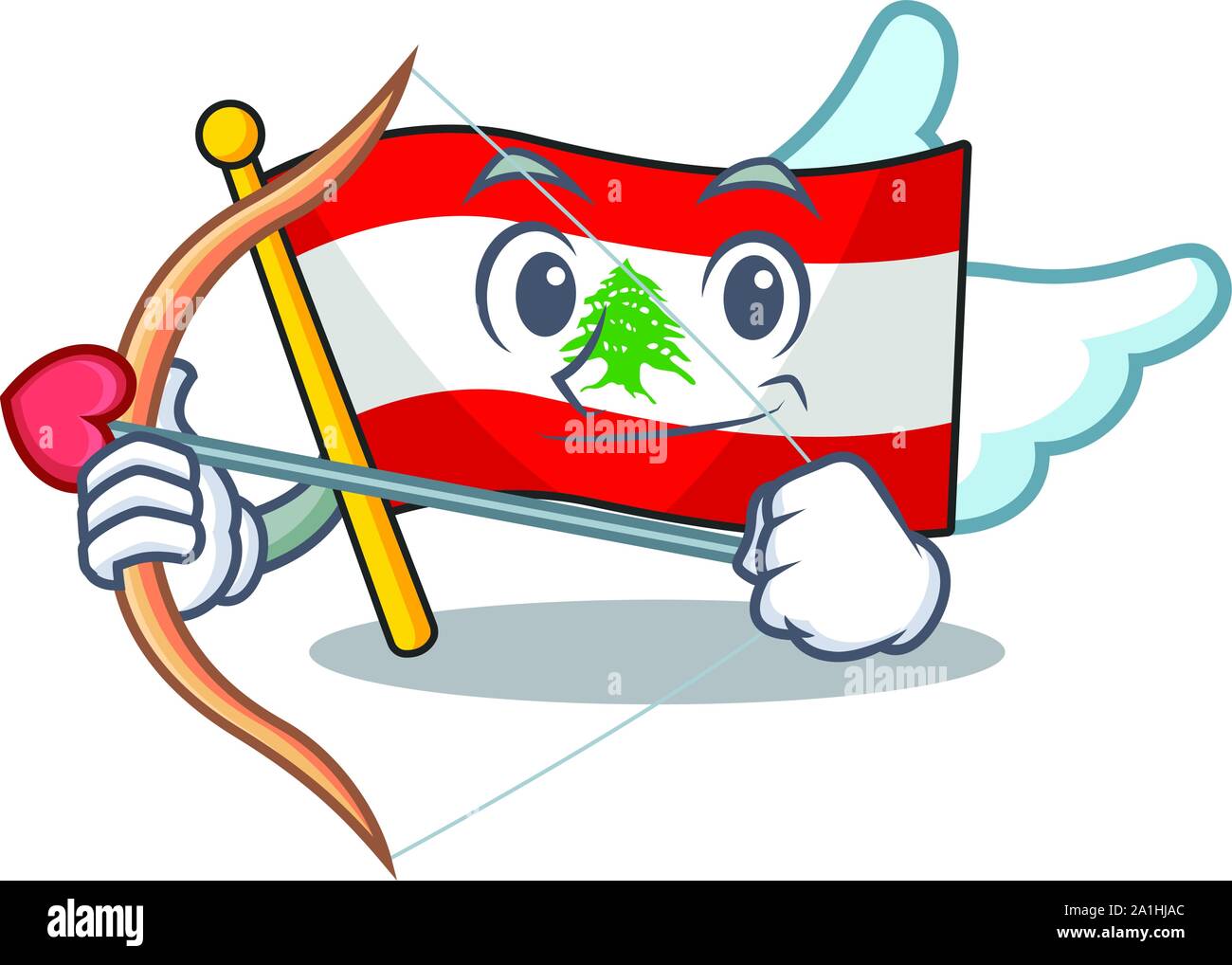 Cupid flag lebanon mascot isolated the cartoon Stock Vector Image & Art ...