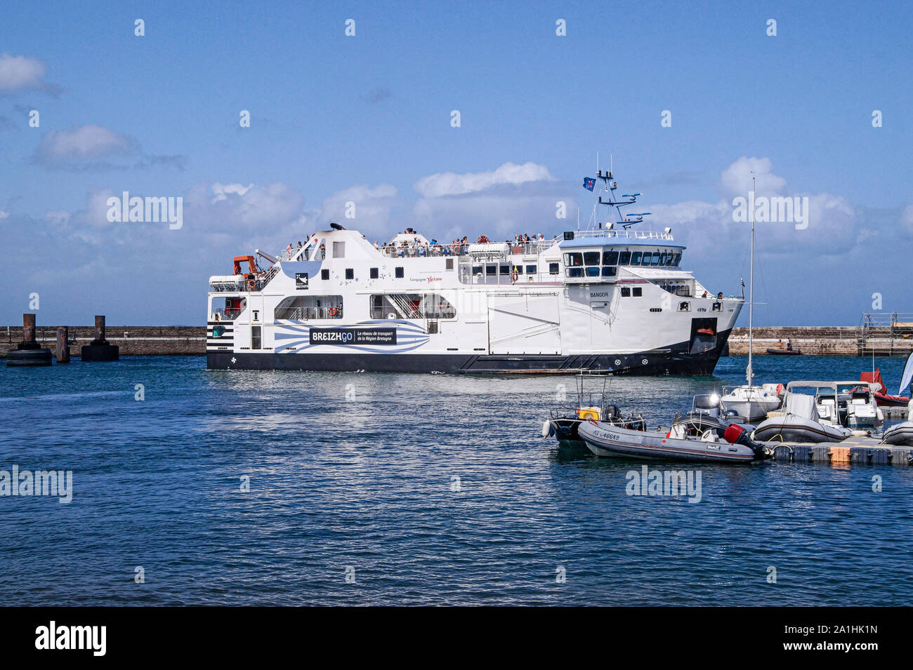 Compagnie Oceane car and passenger ferry Bangor in Harbour area of Le ... Compagnie Oceane car and passenger ferry Bangor in Harbour area of Le ...