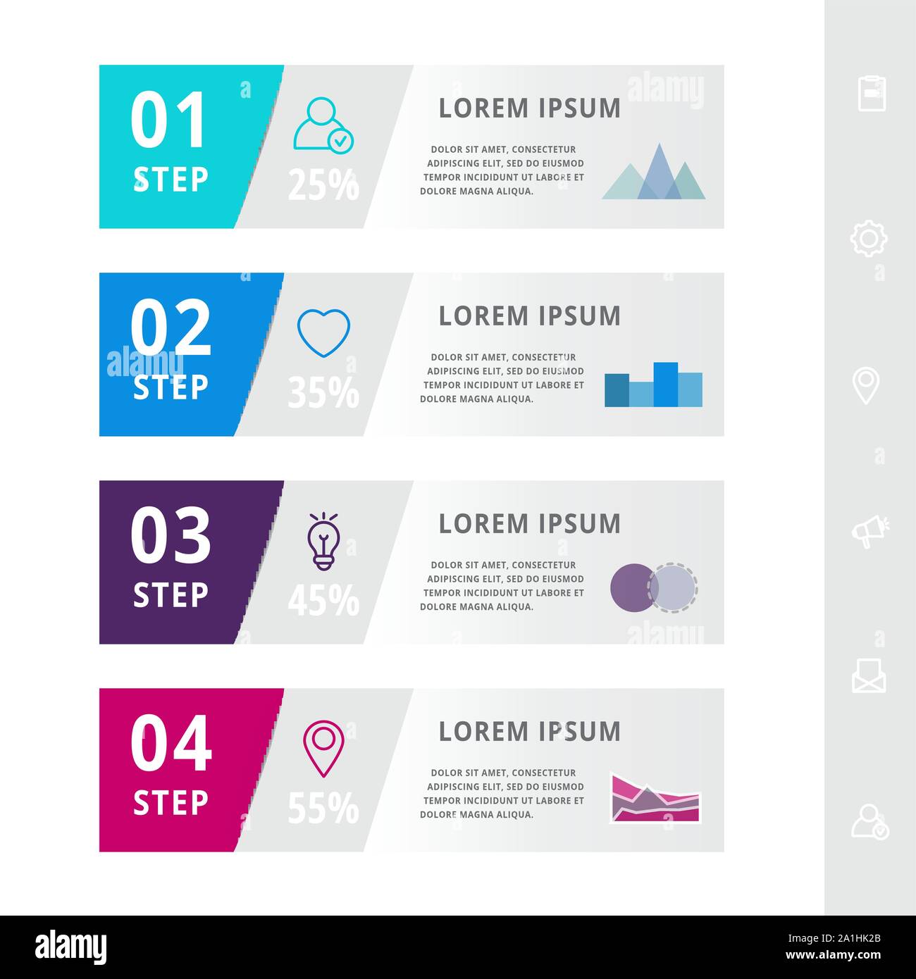 Vector modern infographic flat template label for four diagrams, graph ...