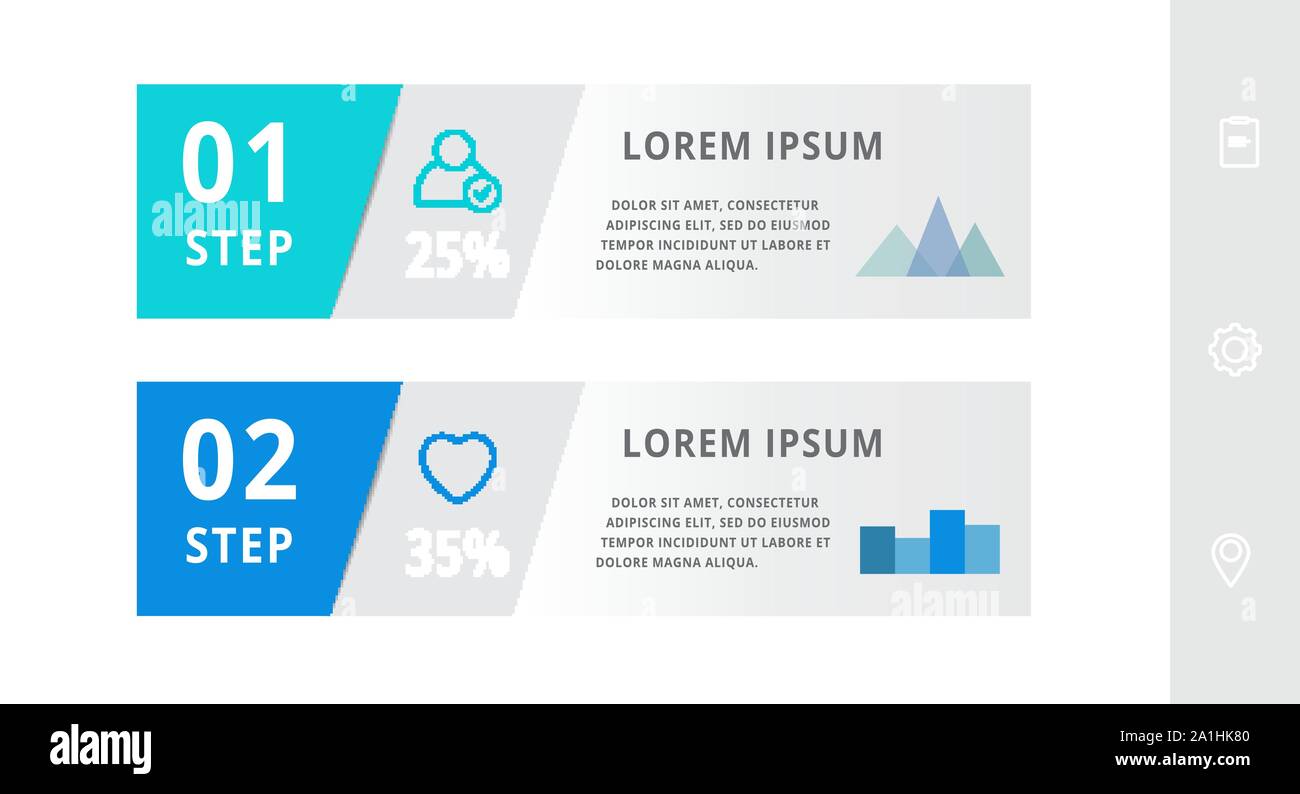 Vector modern infographic flat template label for two diagrams, graph ...