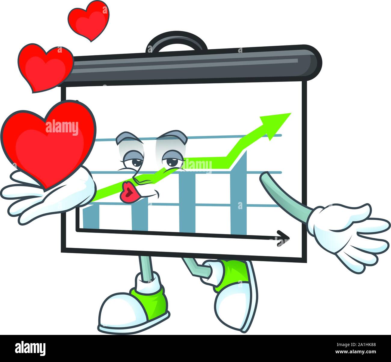 With heart up graphic board on white background Stock Vector Image ...