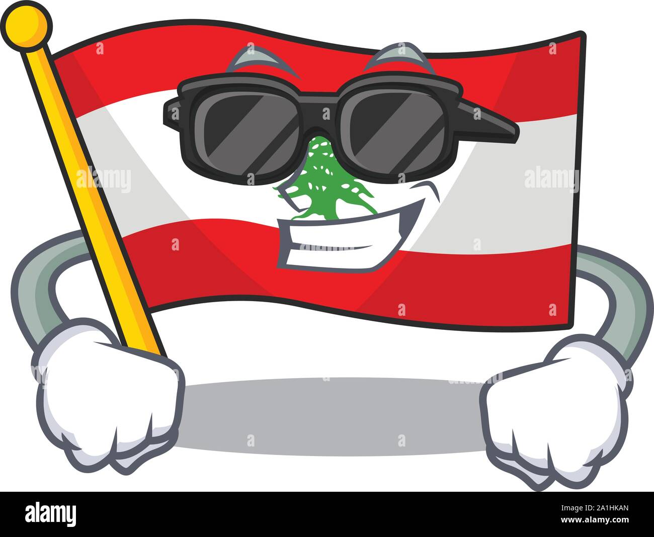 Super cool flag lebanon raised above mascot pole Stock Vector Image ...