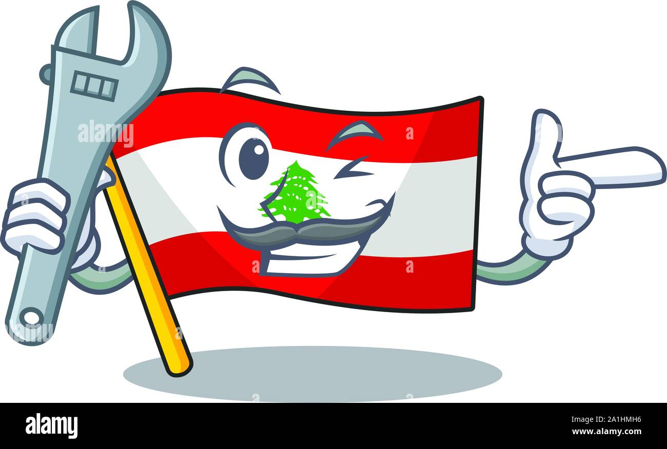 Mechanic flag lebanon with the character shape Stock Vector Image & Art ...