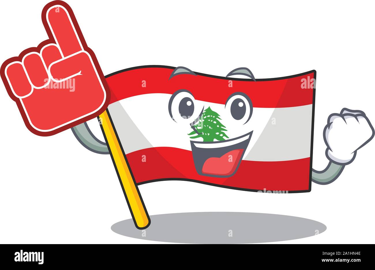 Foam finger flag lebanon with the character shape Stock Vector Image ...