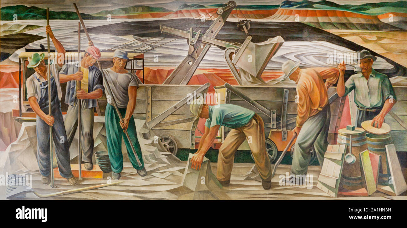 Mural Bauzite Mining, by Julius Woeltz, located in the Saline County ...