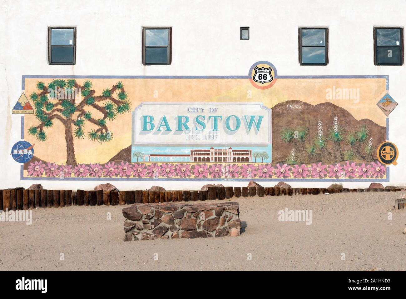 Mural City of Barstow, Inc. 1947 created by Main Street Murals in Barstow, California Stock ...