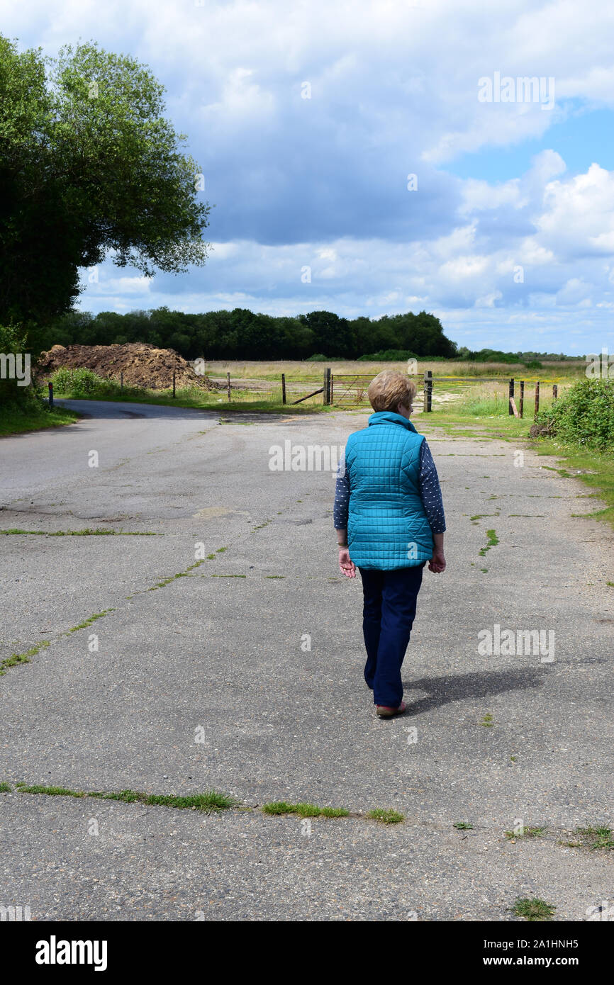 View of former RAF airbase runway at Holmsley, A major WW2 airfield ...