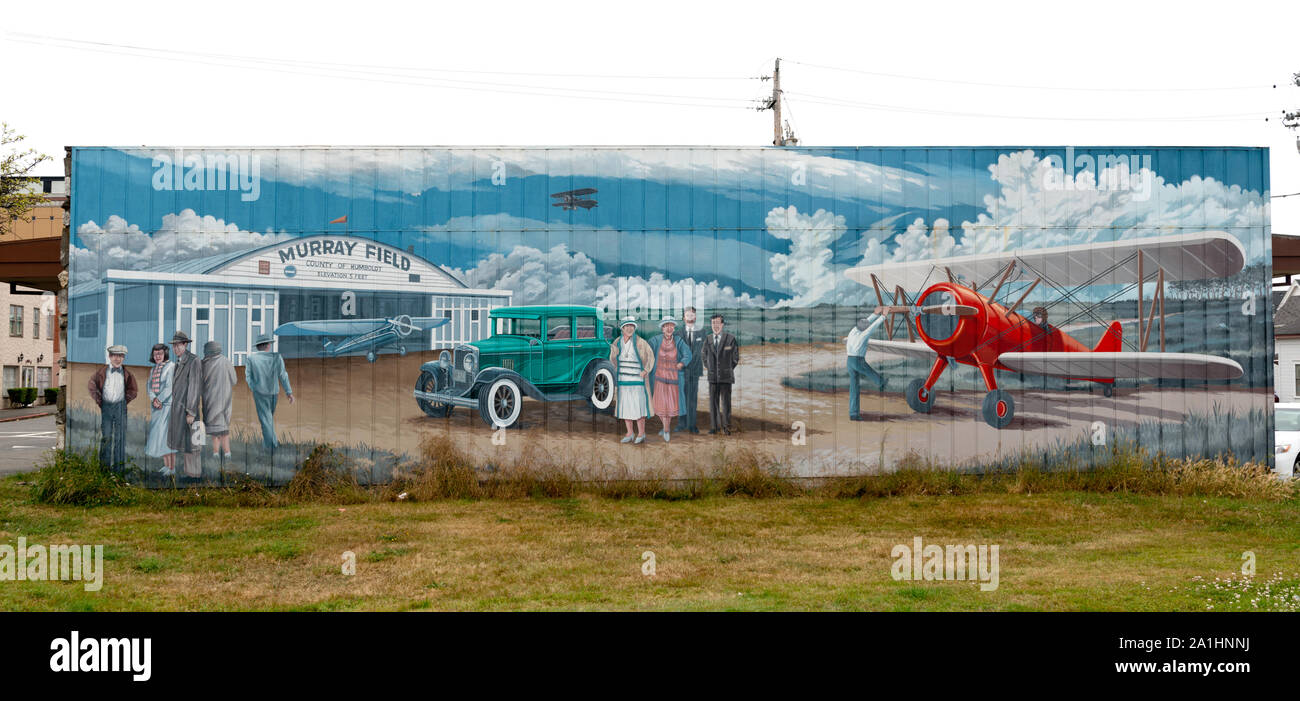 Mural Murray Field Vintage 1930 by Duane Flatmo, Eureka, California ...