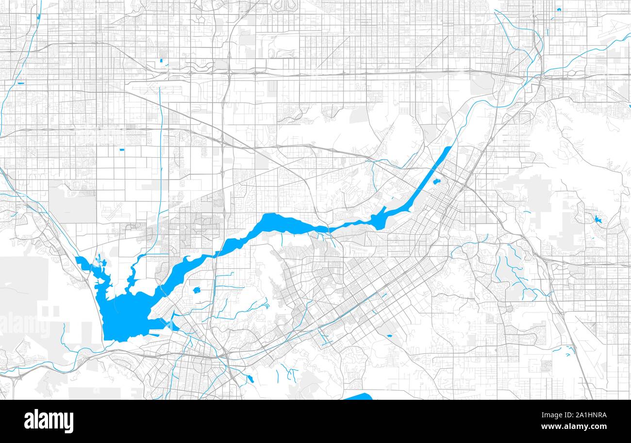 Rich detailed vector area map of Jurupa Valley, California, USA. Map ...
