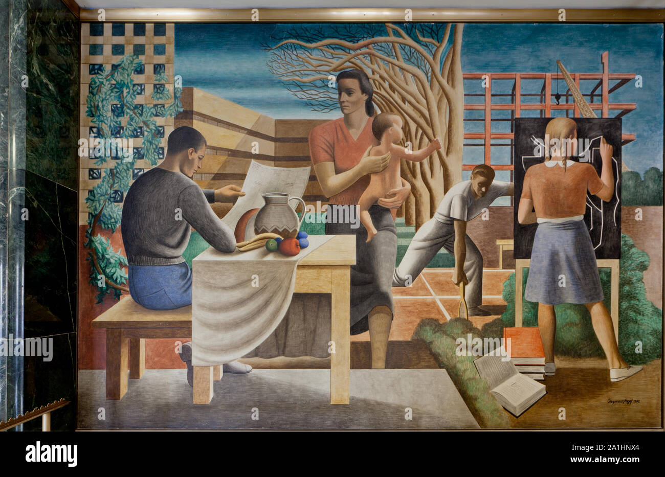 Mural The Security of the People by Seymour Fogel located in the Wilbur ...