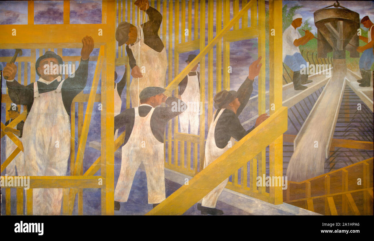 Mural at the Wilbur J. Cohen Federal Building, Washington, D.C Stock ...