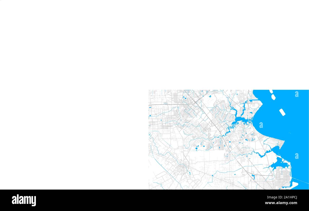 Rich detailed vector area map of League City, Texas, USA. Map template ...