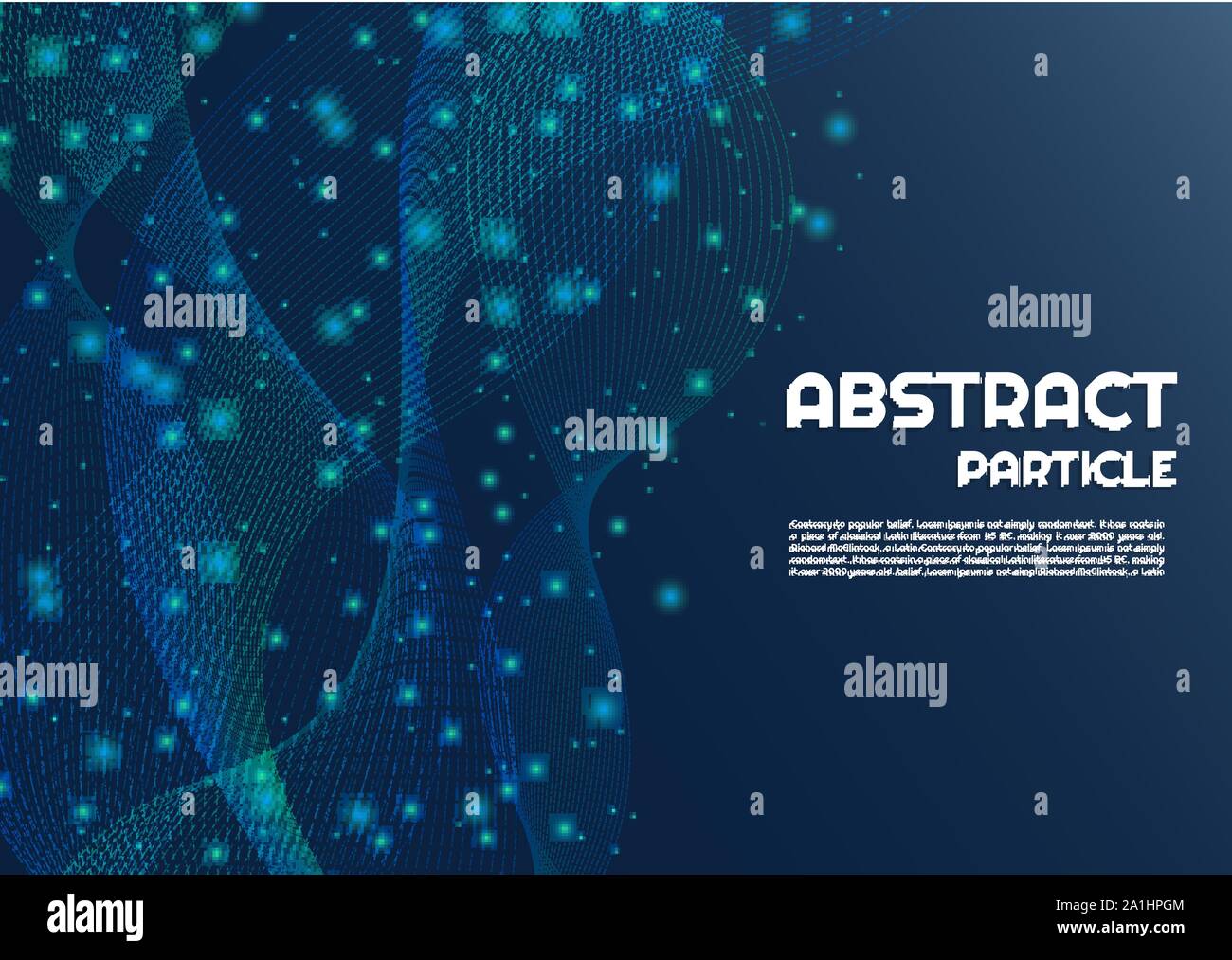 Particle background abstract style line dot flow light with space for ...