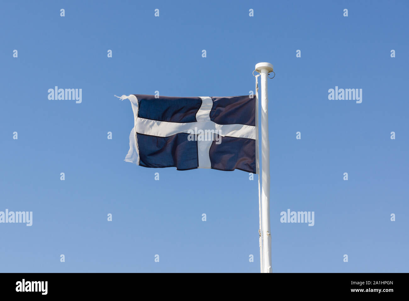 Saint Piran's Flag or Baner Peran in the Cornish language a white cross ...