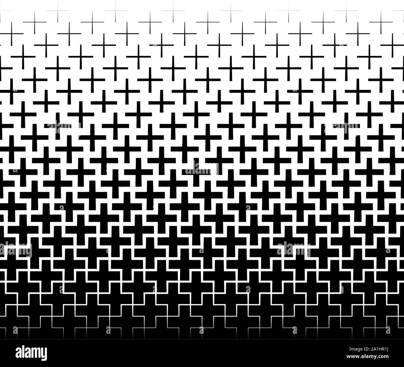 Seamless halftone vector background.Filled with black CROSSES .Average ...