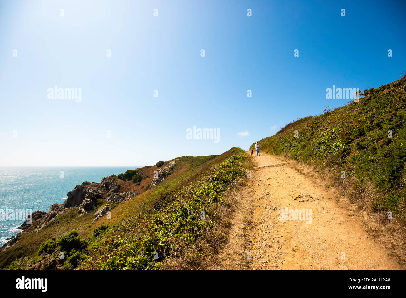 Summer Cliff Walk in Guernsey Stock Photo - Alamy