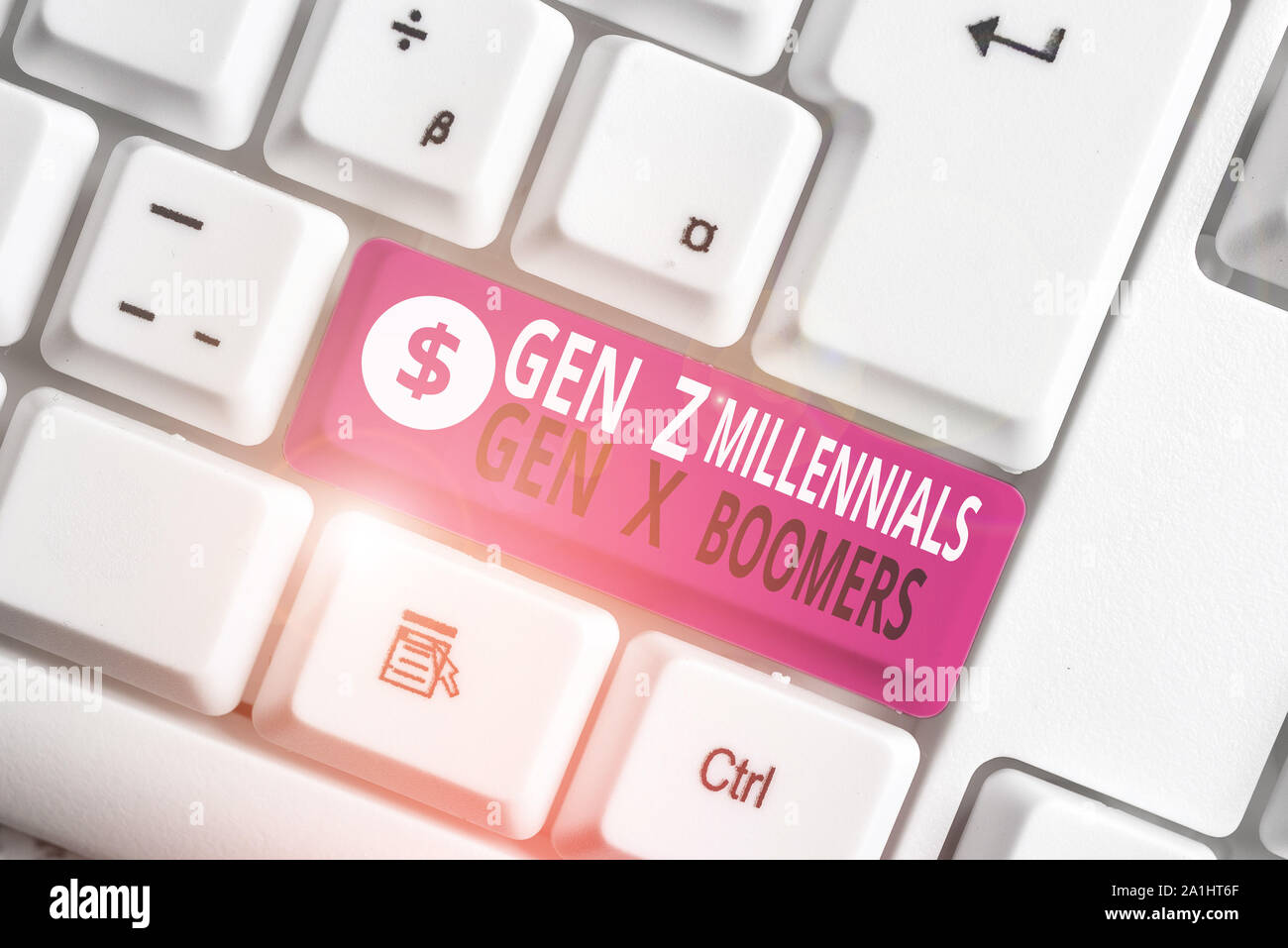 Writing note showing Gen Z Millennials Gen X Boomers. Business concept ...