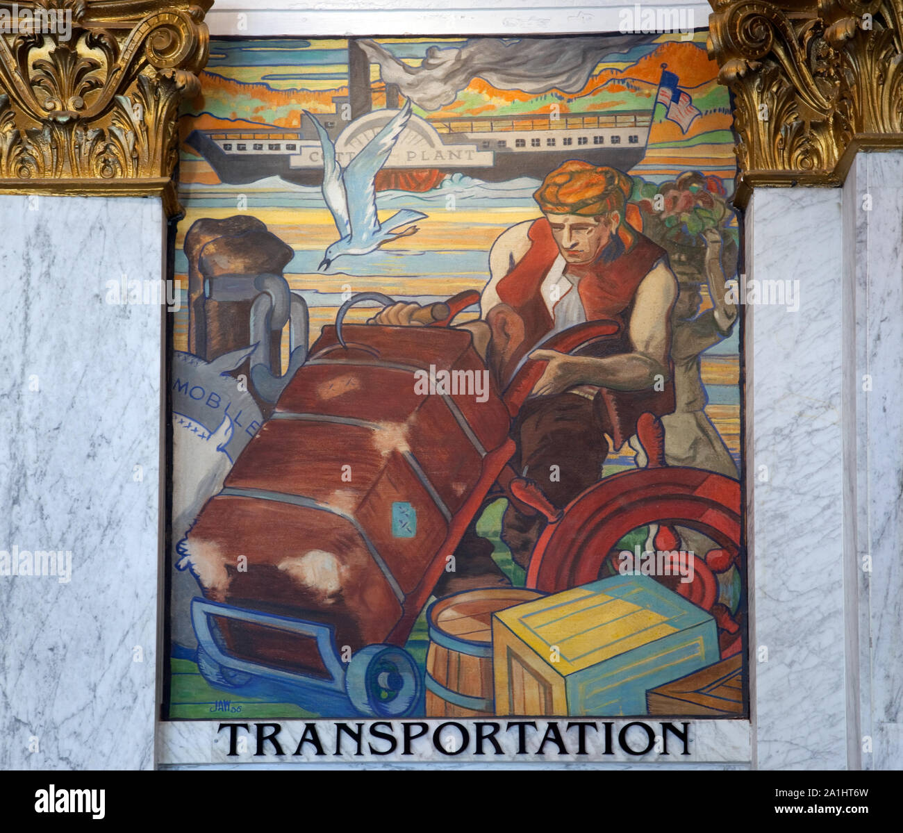 Murals by John Augustus Walker on permanent display in the Museum of ...