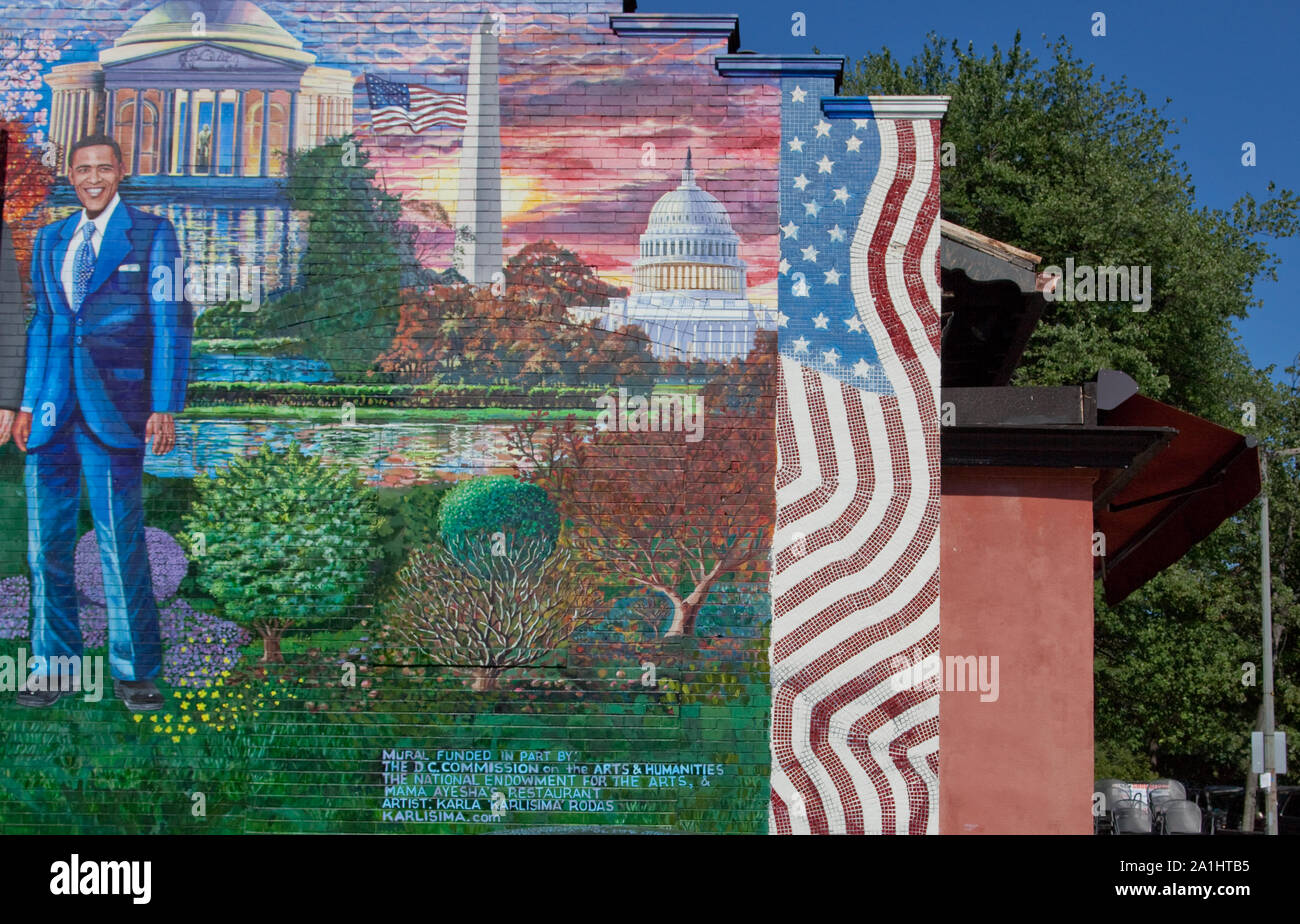 Murals located in the Adams Morgan neighborhood of NW, Washington, D.C ...