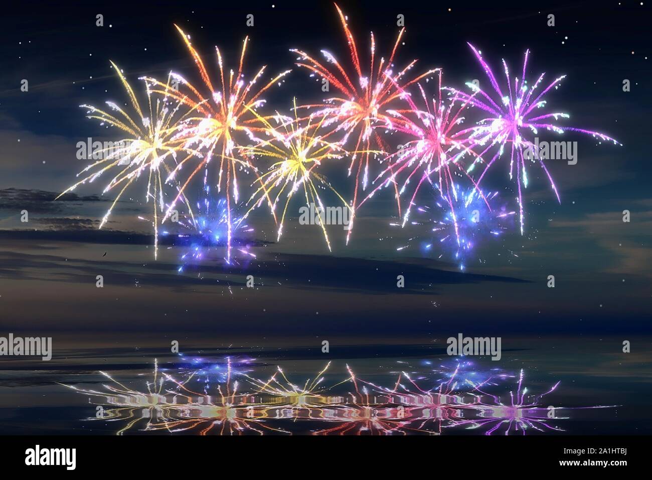 Fireworks display in front black hi-res stock photography and images ...