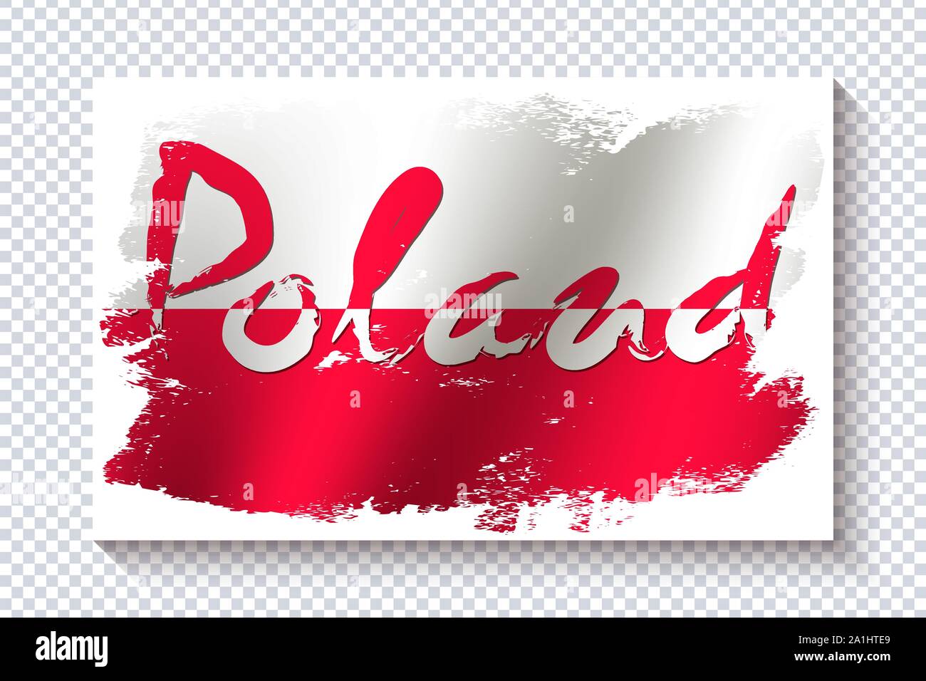 Flag of Poland. Red and white horizontal stripes. European state of ...