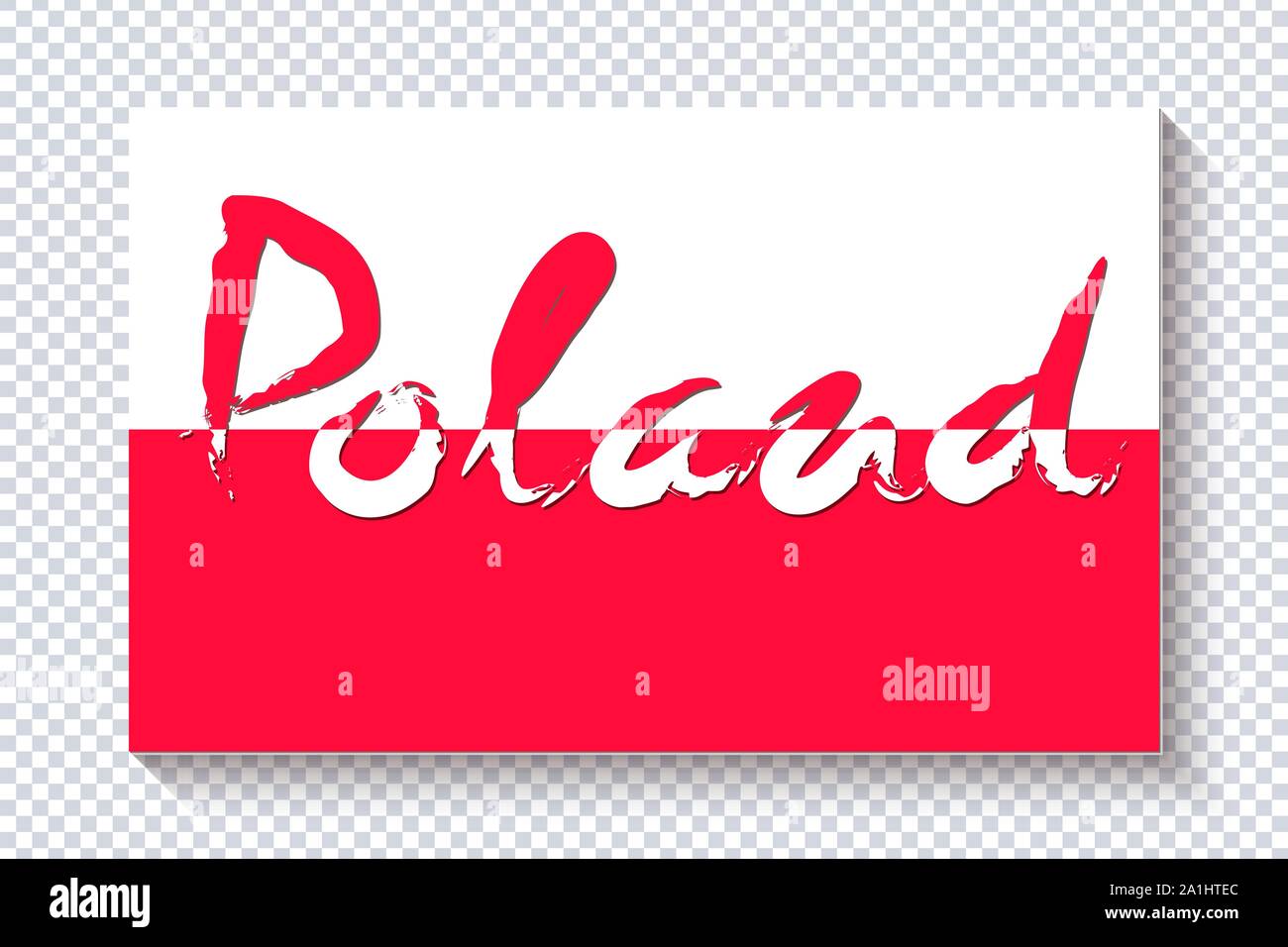 Flag of Poland. Red and white horizontal stripes on a transparent ...