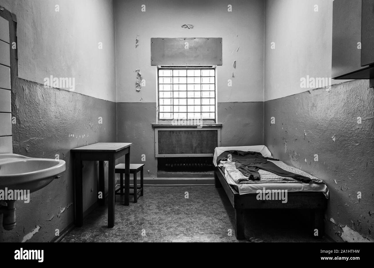 Old German jail, detail of confinement and crime, justice Stock Photo ...