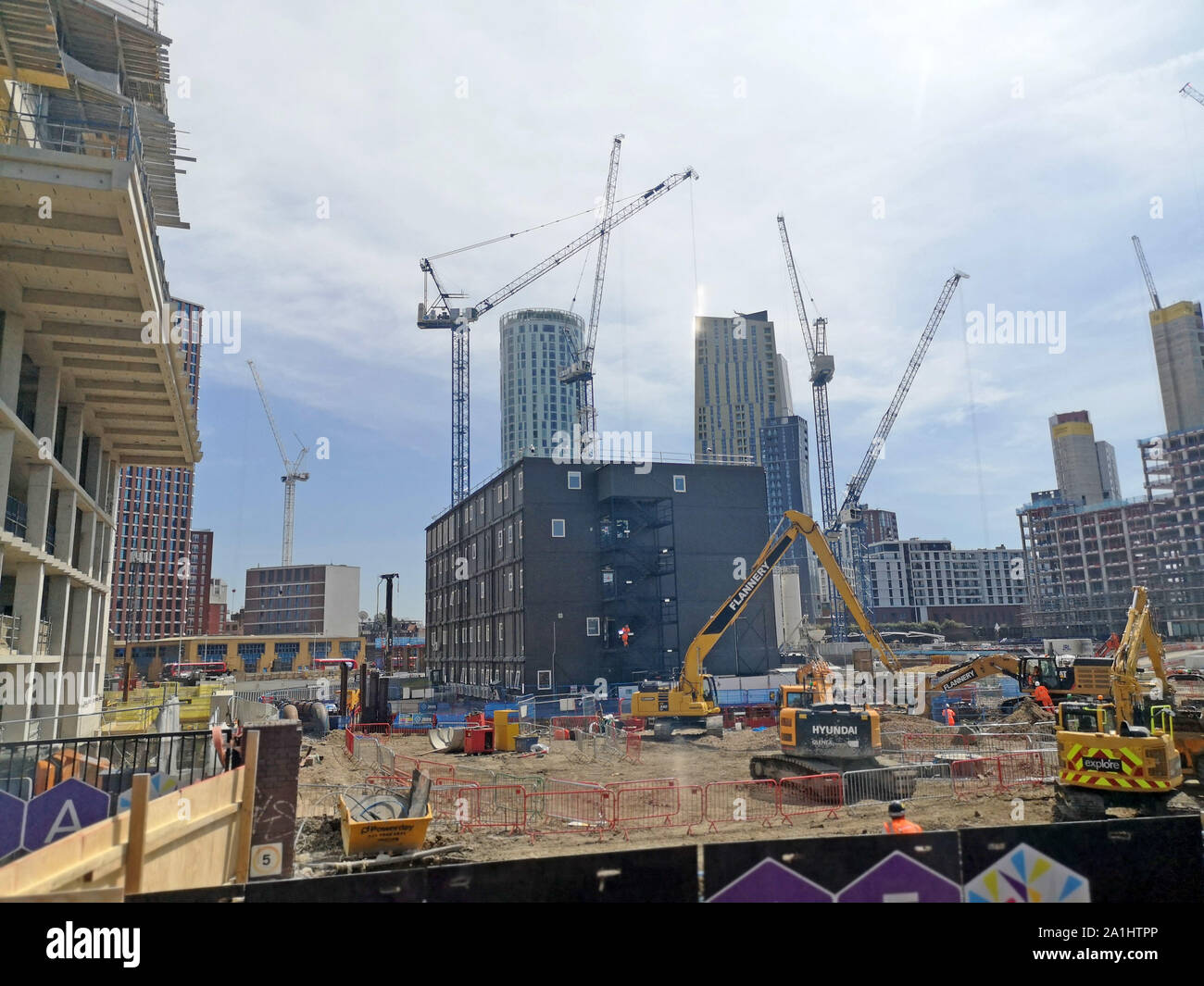 Construction by Vauxhall Bus Station in south London. July 26, 2019 ...