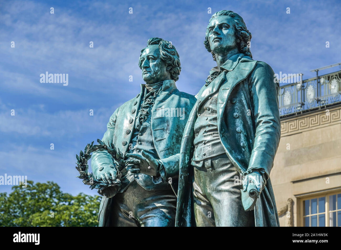 Goethe-Schiller-Denkmal, Theaterplatz, Weimar, Thüringen, Deutschland ...