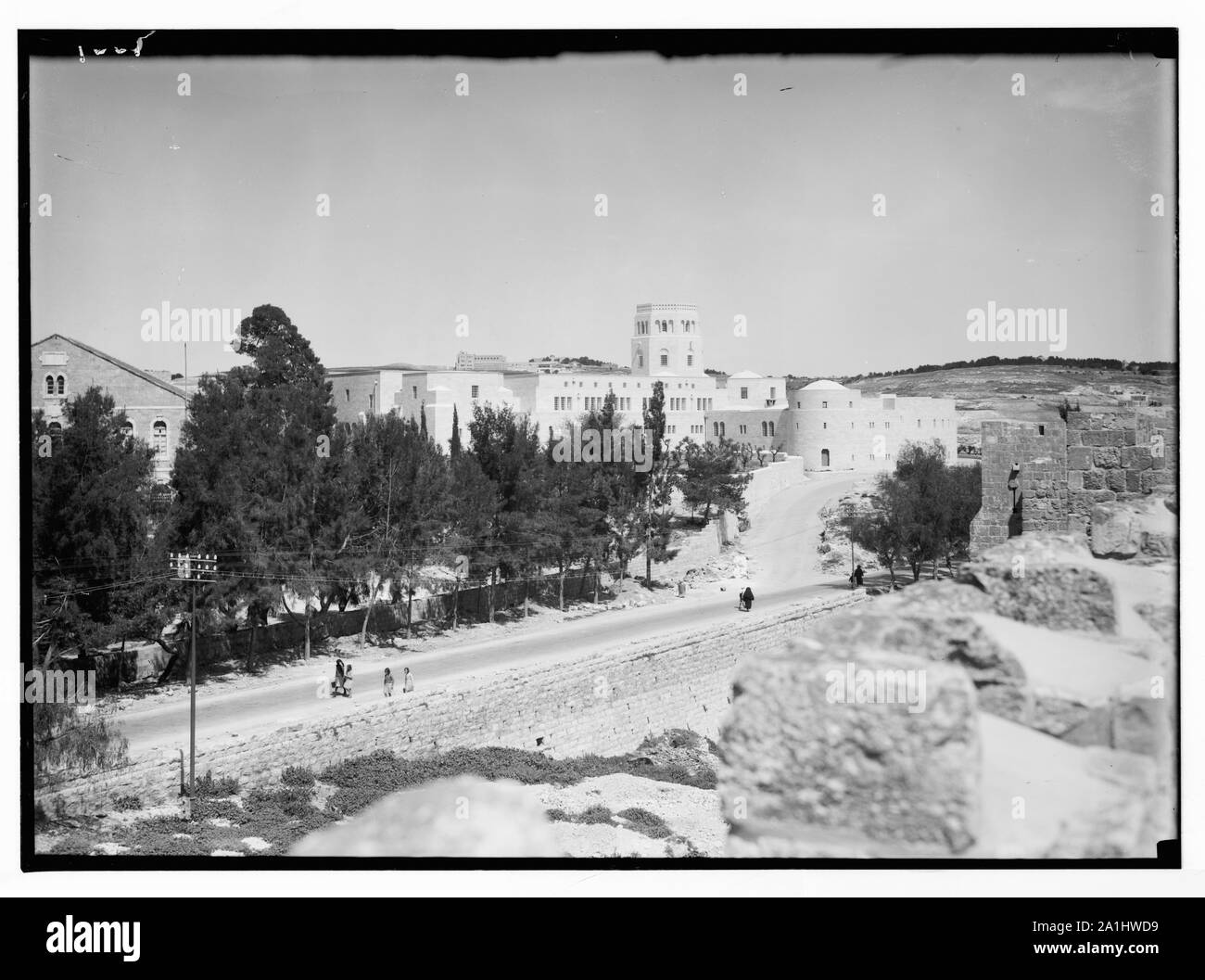 Museum (Rockefeller) in Jerusalem. Museum from the city wall looking N ...