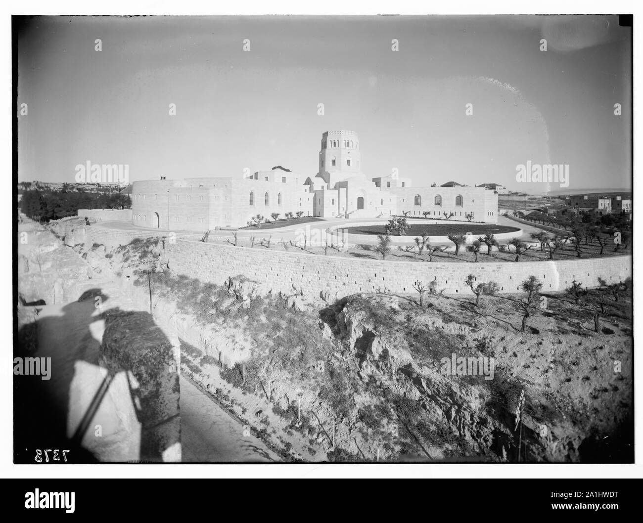 Museum (Rockefeller) in Jerusalem. Museum from N.E. corner of city wall ...