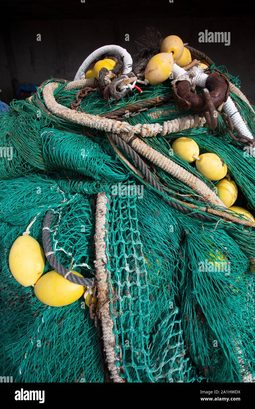 fishing net in green and blue Stock Photo - Alamy
