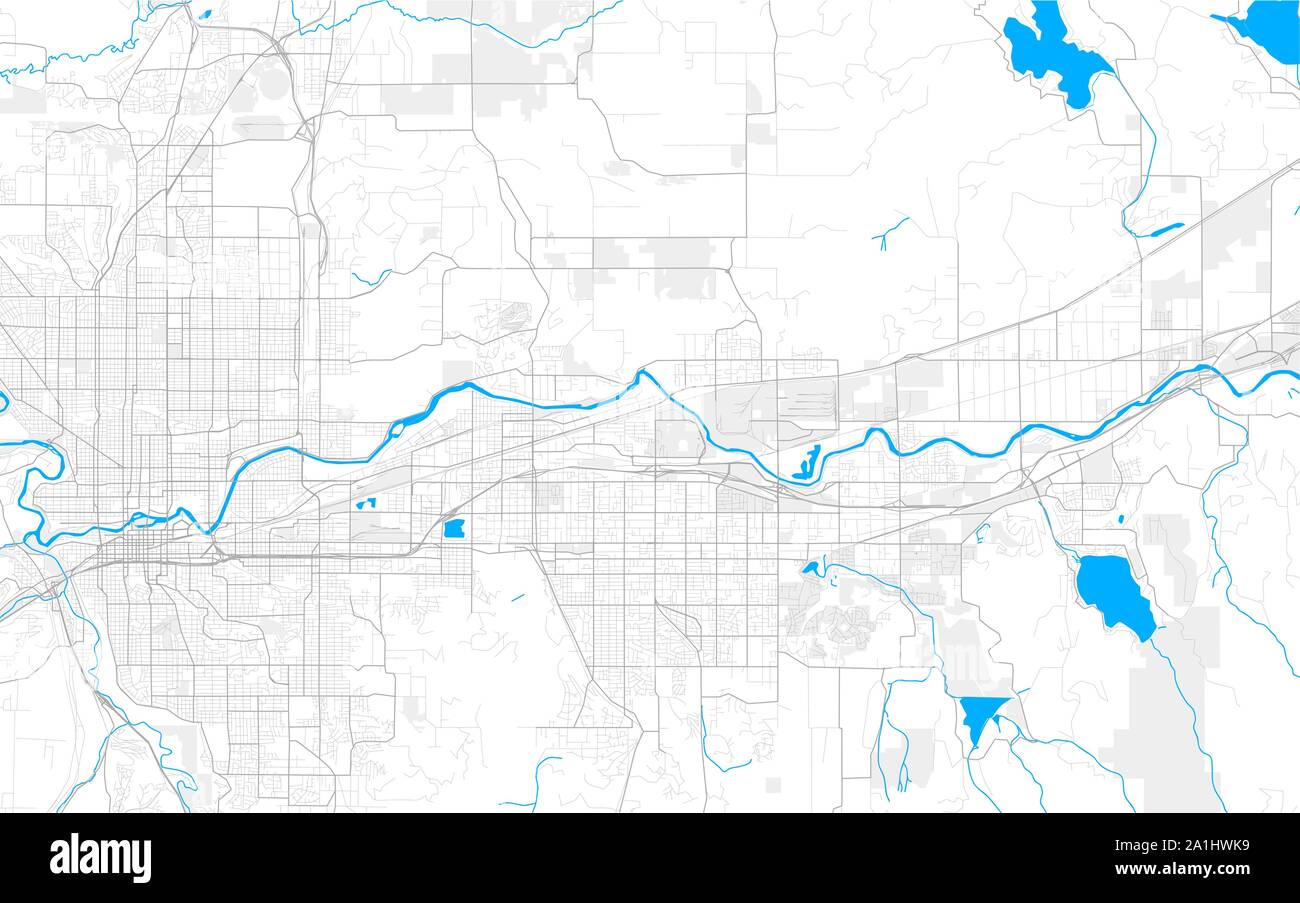 Rich detailed vector area map of Spokane Valley, Washington, USA. Map ...