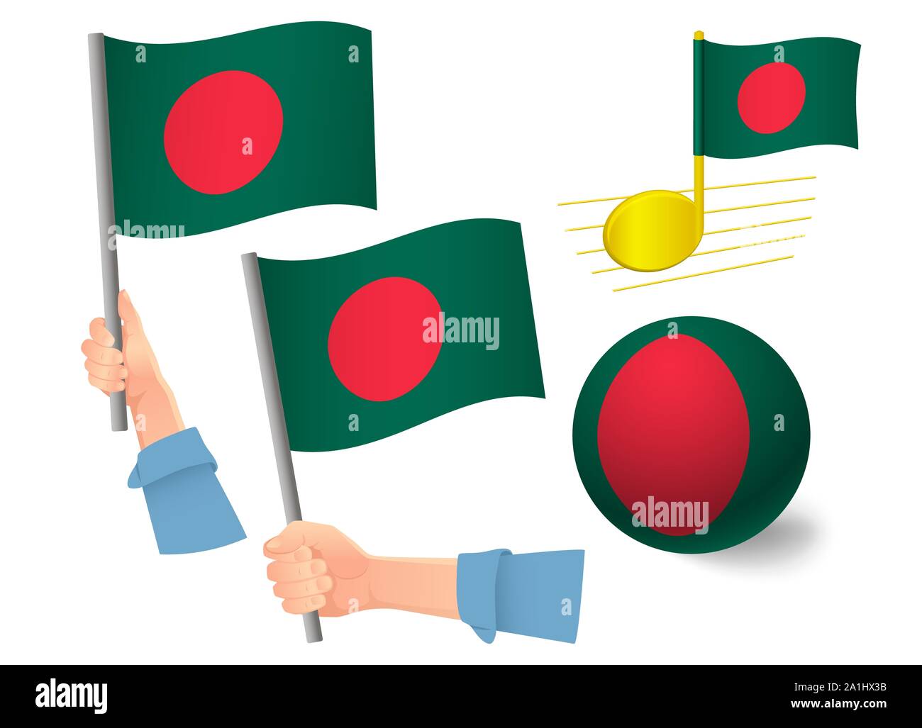 Bangladesh flag icon set. National flag of Bangladesh illustration ...