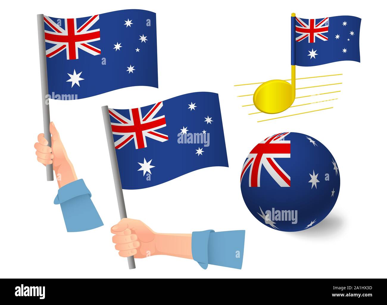 Australia flag icon set. National flag of Australia illustration Stock ...