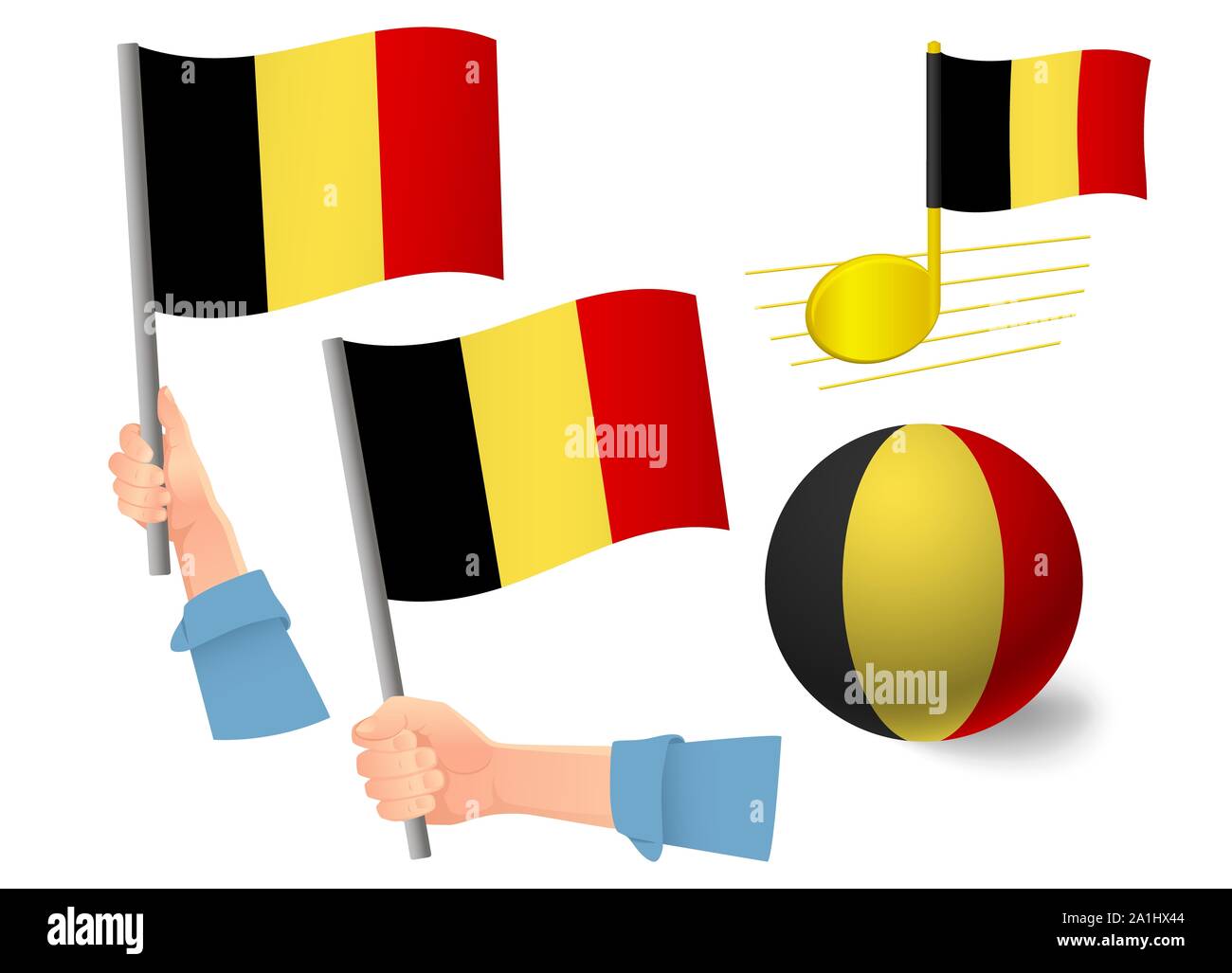 Belgium flag icon set. National flag of Belgium illustration Stock ...