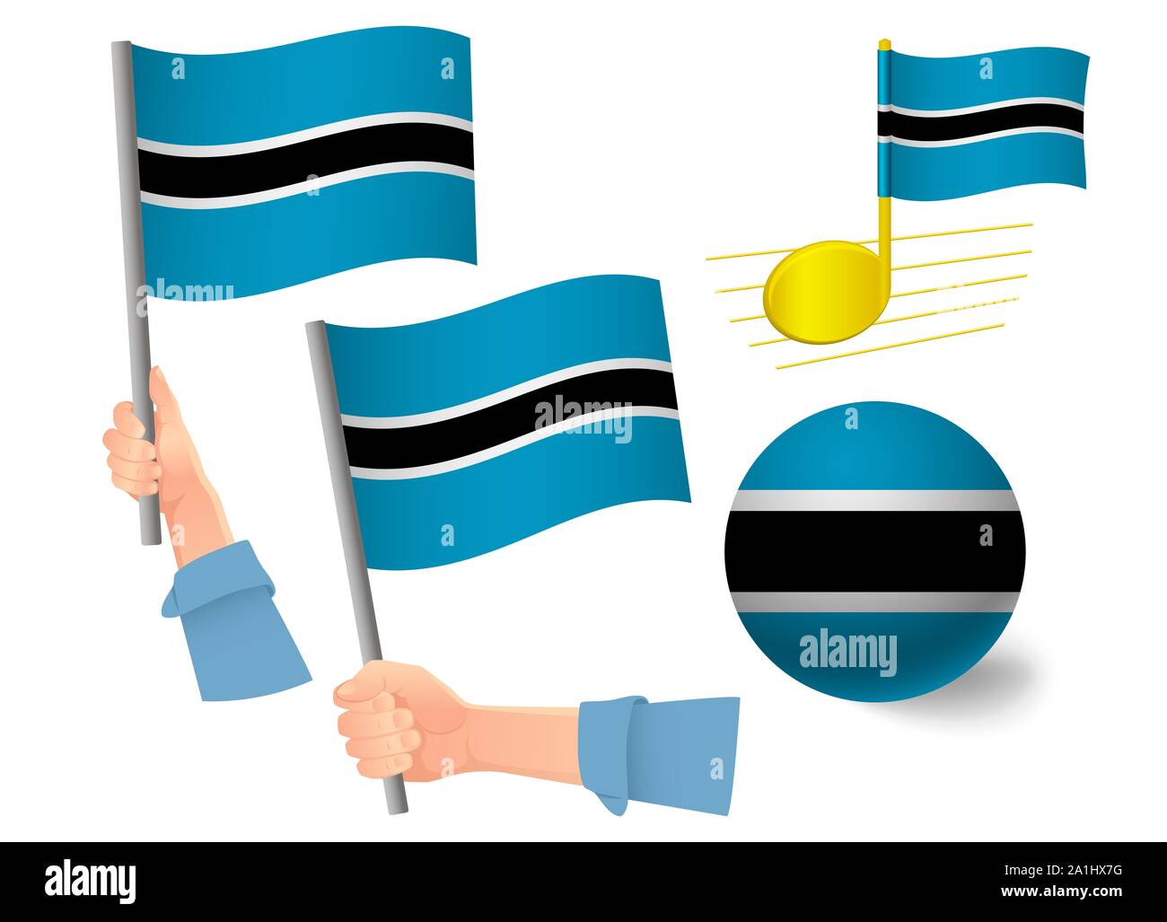 Botswana flag icon set. National flag of Botswana illustration Stock Photo - Alamy
